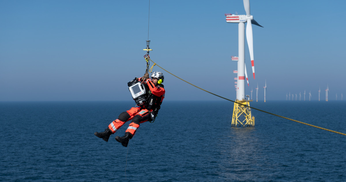 RWE practices rescue operations at offshore wind farm off Heligoland